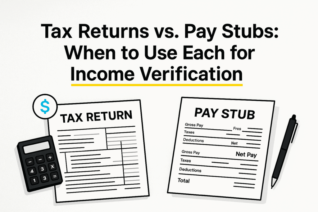 Tax Returns vs Pay Stubs for Income Verification | FinancialDocsProvider